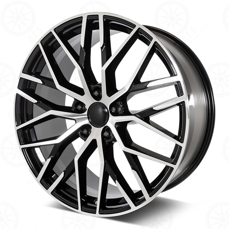 22x9.5 | 30 | RA11 Machined Face w/Black Outline | R8 Style | 5x112 ...
