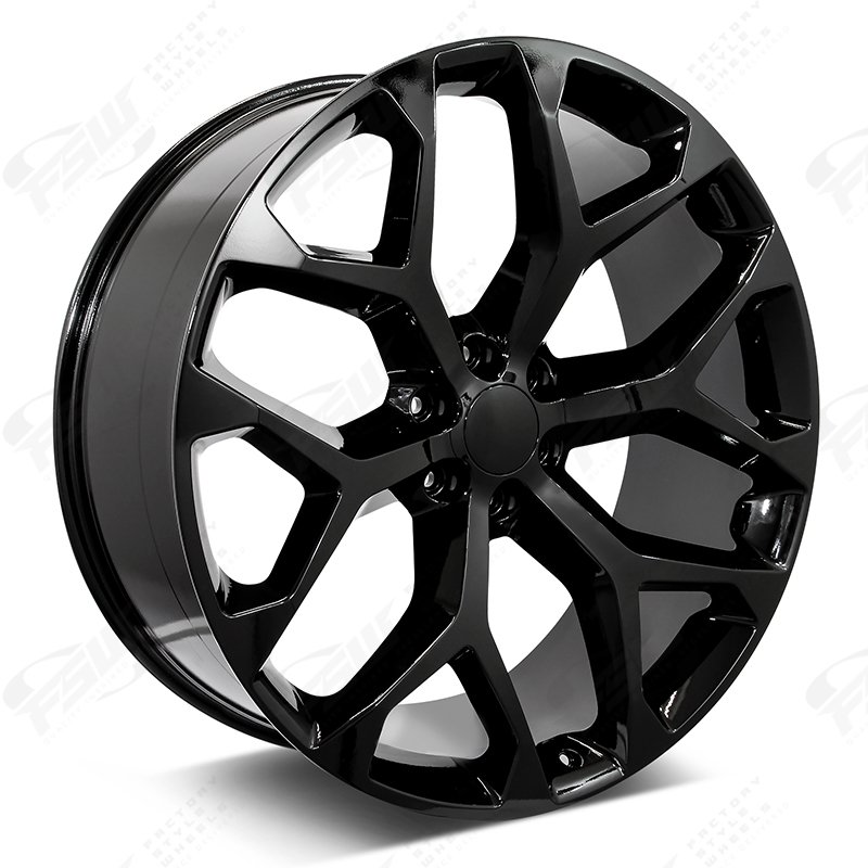 22x9 | 24 | F044 Gloss Black | Snowflake Style | 6x139.7 - Factory ...